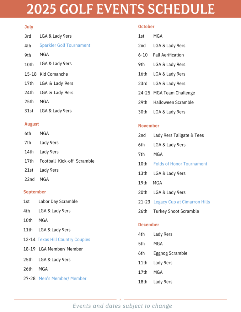 Events & Activities - Comanche Trace